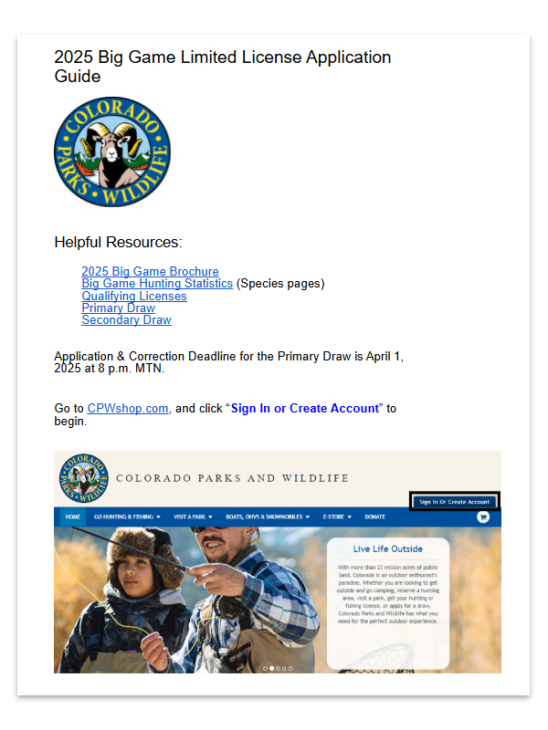 Tools and Tips: Colorado's 2025 Big-Game Primary Draw Deadline is April ...